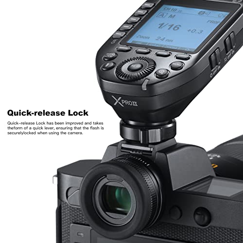 Godox XProII-C TTL Wireless Flash Trigger Transmitter Compatible for Canon Cameras,2.4G 1/8000s HSS,Bluetooth Connection,New Hotshoe Locking,16 Groups and 32 Channels