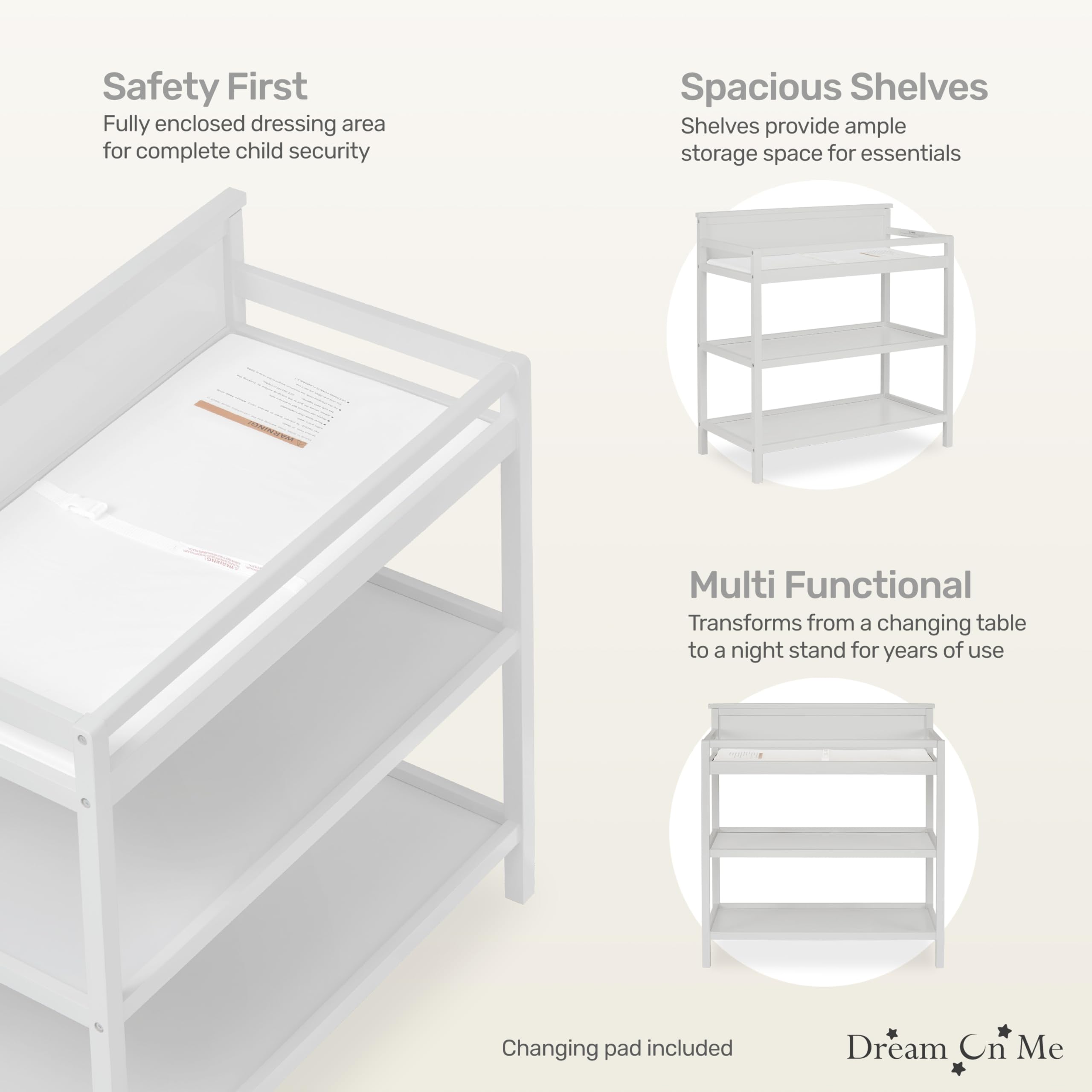 Dream On Me Jax Universal Changing Table, Grey , 34x20x40 Inch (Pack of 1)