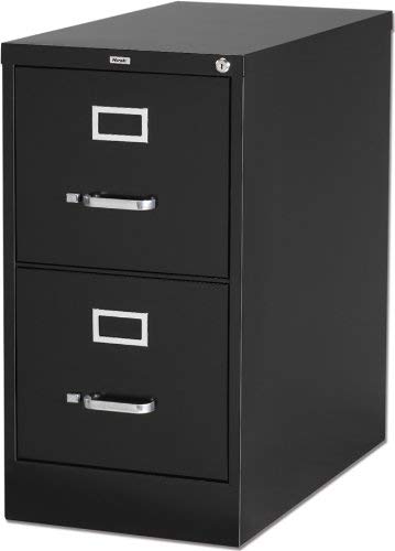 Lorell 2-Drawer Vertical File with Lock, 15 by 25 by 28-3/8-Inch, Black