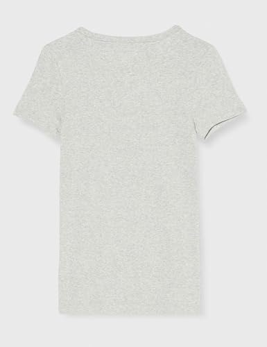Amazon Essentials Women's Slim-Fit Short-Sleeve V-Neck T-Shirt, Pack of 2, Charcoal Heather/Light Grey Heather, Large