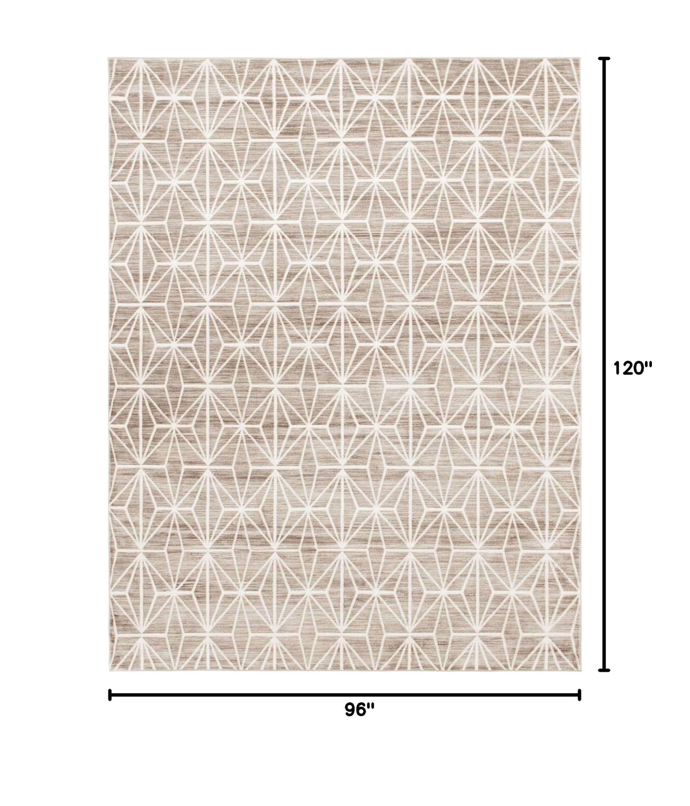 Unique Loom Uptown Collection by Jill Zarin Collection Geometric Modern Brown Area Rug (8' 0 x 10' 0)