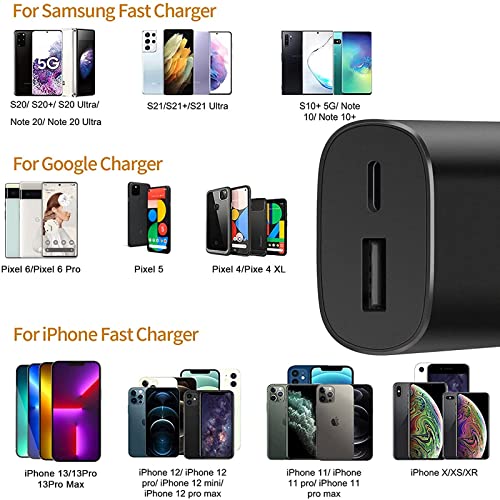 USB C Charger Fast Charger 25W Super Fast Charging Block Compatible Samsung Galaxy S22+ S22 Ultra S21+ S21 Ultra 5G S9 S8 Plus S10 S10e S20 FE Note 8 9 10 20 Plus,USB C Power Adapter (Black)
