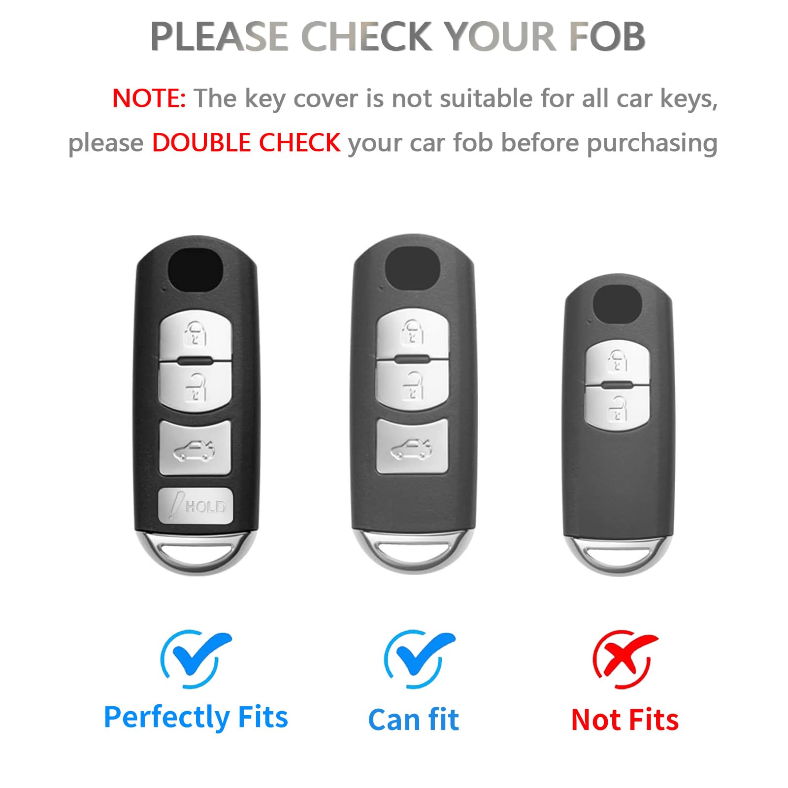 OFFCURVE Key Fob Cover with Keychain for Mazda, Car Key Fob Case Protector Mazda 2 3 5 6 8 CX3 CX4 CX5 CX7 CX9 Atenza Axela MX5 Speed3 Miata Car Accessories Smart Keyless Car Key Holder, Silver Purple
