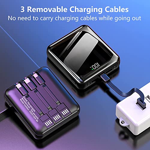 The perseidsĀ 10000mAh Portable Power Bank Built in Cables Portable Charger 22.5W 3A Fast Charging Battery Pack with LED Digital Display Compatible with iPhone, Samsung Galaxy, Tablet and More