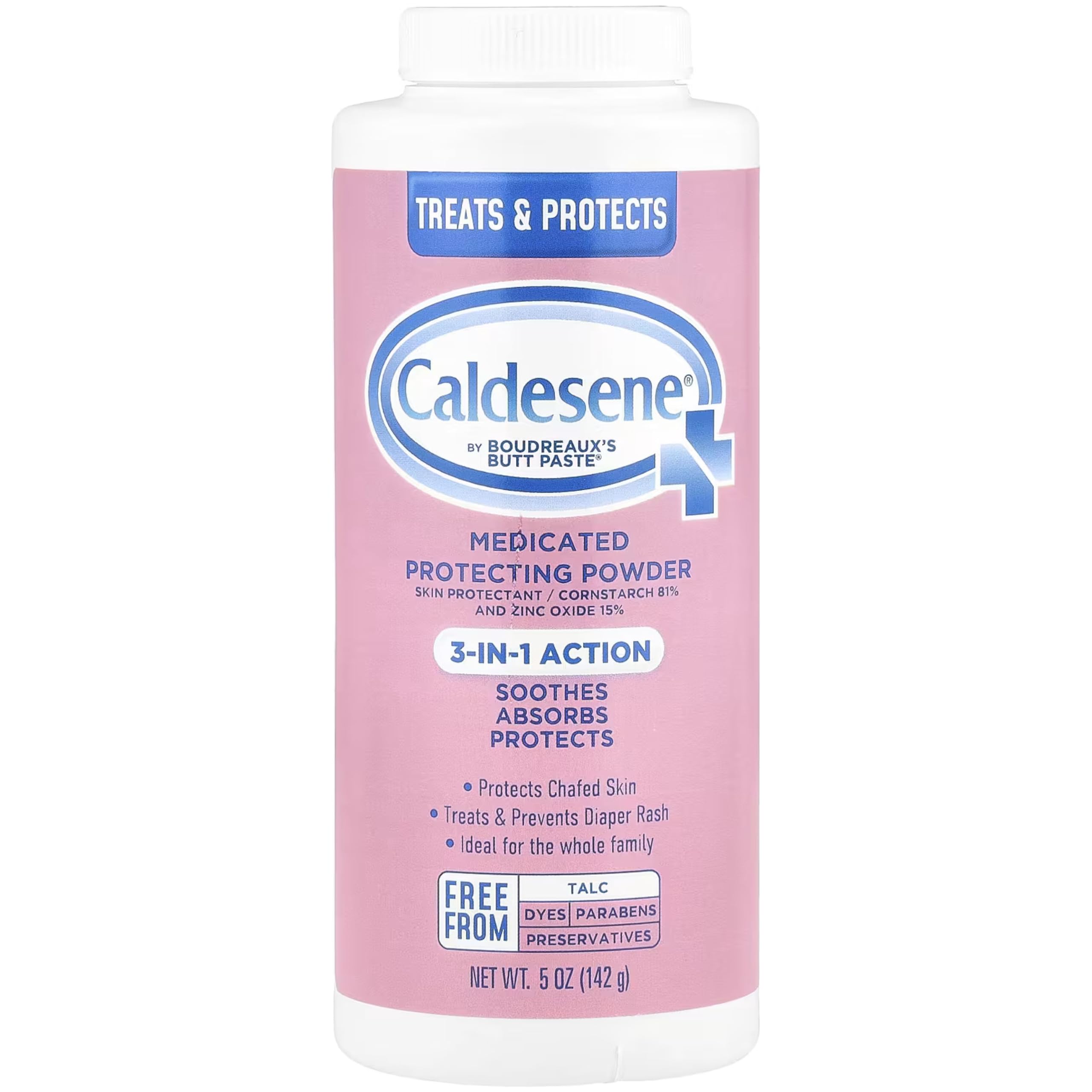 Caldesene Medicated Protecting Powder with Zinc Oxide & Cornstarch-Talc Free, 5 oz | Pack of 3