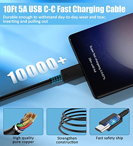 45W Samsung USB-C Super Fast Charger Type C for Samsung Galaxy S23 Ultra/S23/S23+/S22/S22 Ultra/S22+/Note 20/S20/S21, Galaxy Tab S7+/S8+,PPS Wall Charger Block with 6.6FT C Charger Cable Fast Charging