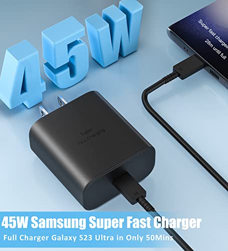 45W Samsung USB-C Super Fast Charger Type C for Samsung Galaxy S23 Ultra/S23/S23+/S22/S22 Ultra/S22+/Note 20/S20/S21, Galaxy Tab S7+/S8+,PPS Wall Charger Block with 6.6FT C Charger Cable Fast Charging
