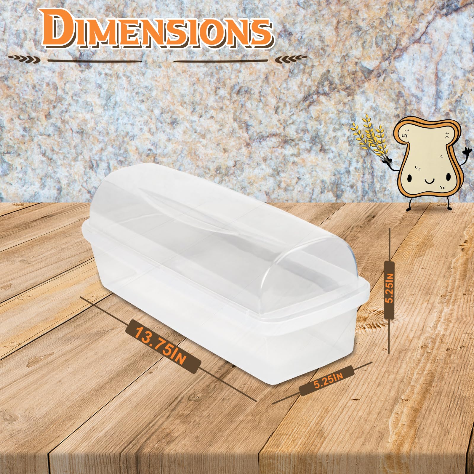 Home-X Transparent Plastic Bread Box
