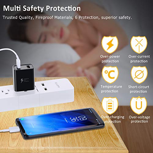 Fast Charge 3.0 USB Charger, Pofesun 4Pack 30W QC USB Wall Charger 3.0 Adapter Adaptive Fast Charging Block Compatible Samsung Galaxy S10 S9 S8 Plus S7 S6 Note 8 9 10,iPhone,Wireless Charger-Black