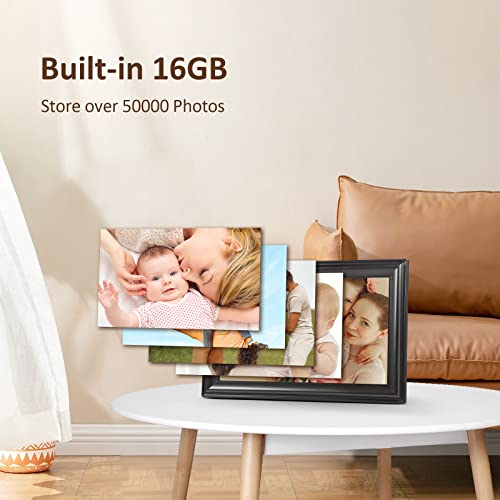 Canupdog WiFi Digital Picture Frame 10.1 Inch, 1080P IPS Touch Screen Digital Photo Frame with 16GB Memory, Auto-Rotate, Wall Mountable, Instantly Send Photos or Videos from Anywhere via Frameo App
