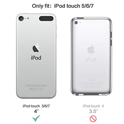 iPod Touch Case Clear with Kickstand, iPod Touch 7 Case with 2 HD Screen Protectors, IDYStar Clear Crystal Case with Built-in Metal Magnetic Kickstand for iPod Touch 7th/6th/5th Gen (Black)