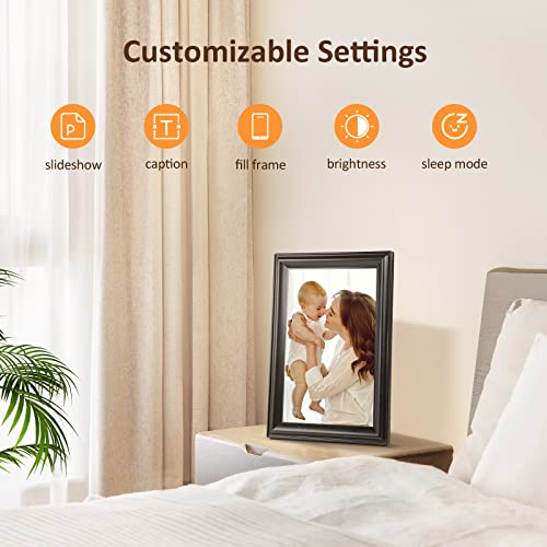 Canupdog WiFi Digital Picture Frame 10.1 Inch, 1080P IPS Touch Screen Digital Photo Frame with 16GB Memory, Auto-Rotate, Wall Mountable, Instantly Send Photos or Videos from Anywhere via Frameo App
