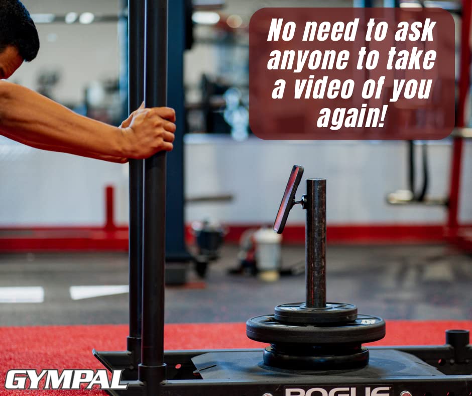 GymPal Magnetic Phone Mount Holder - Dual Magnetic Gym Phone Holder for Working Out Videos - Double Sided Strong Magnet with 360 Degree Rotation - Fits Any Smart Phone