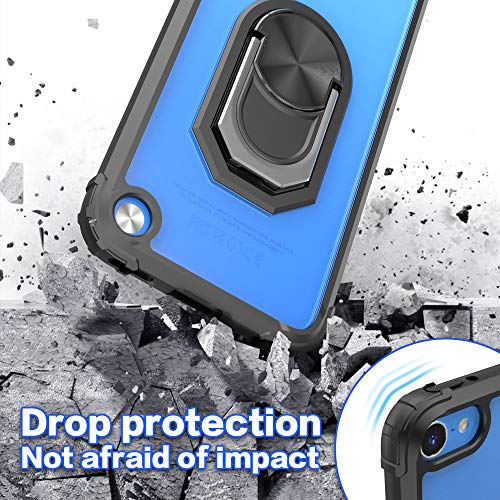 iPod Touch Case Clear with Kickstand, iPod Touch 7 Case with 2 HD Screen Protectors, IDYStar Clear Crystal Case with Built-in Metal Magnetic Kickstand for iPod Touch 7th/6th/5th Gen (Black)