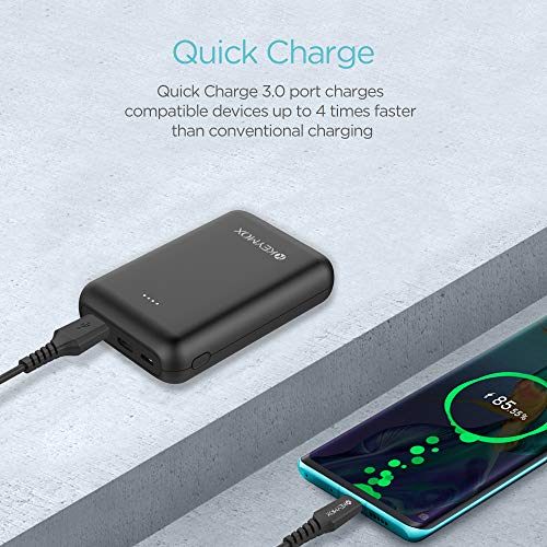 Keymox Portable Charger,KEYMOX 10000mAh Power Bank with Quick Charge 3.0 Technology and 18W USB-C Power Delivery, High-Capacity External Battery Pack Compatible with iPhone, Samsung, iPad, and More.