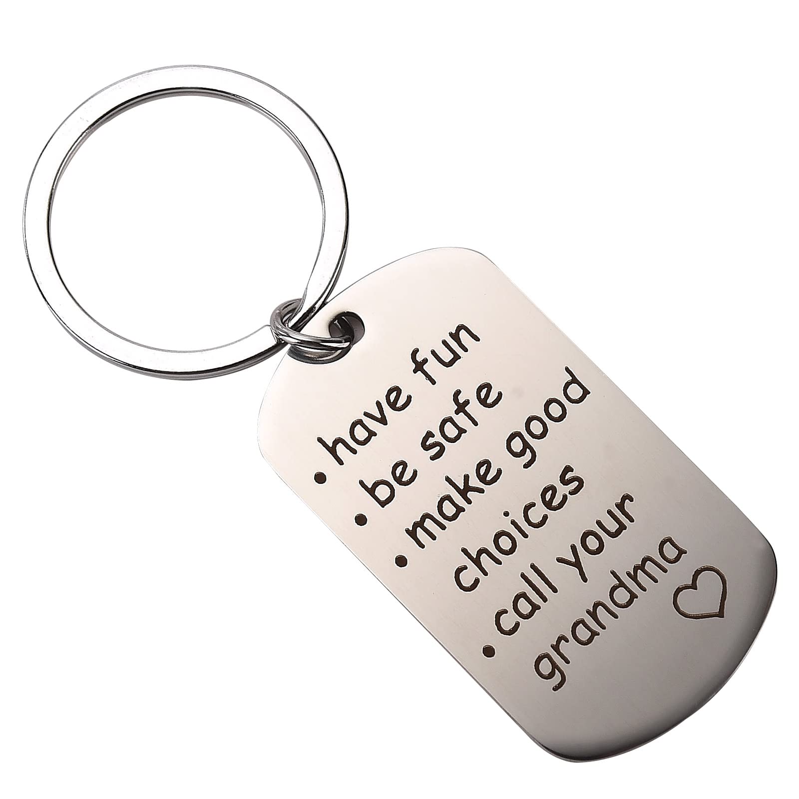 LIBOOI Drive Safe Keychain, Have Fun Be Safe Make Good Choices Stainless Steel Keychain Christmas Birthday Gifts