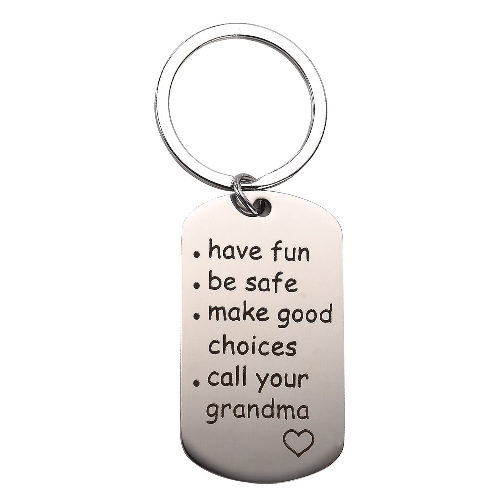 LIBOOI Drive Safe Keychain, Have Fun Be Safe Make Good Choices Stainless Steel Keychain Christmas Birthday Gifts