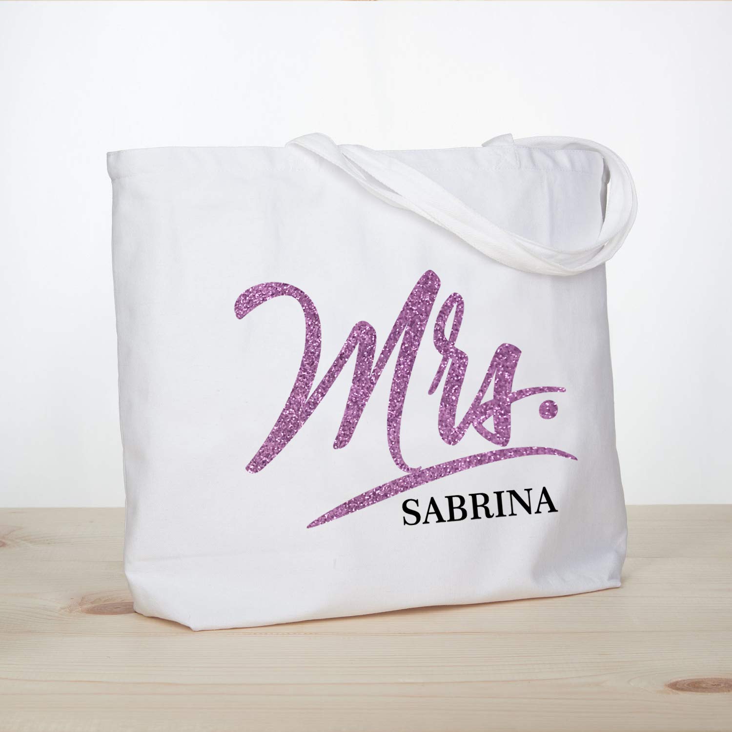 ELEGANTPARK Future The Mrs. EST. 2023 Personalized Bride Tote Wedding Bachelorette Bridal Shower Gifts Large Shoulder Bag Black with Champagne Glitter