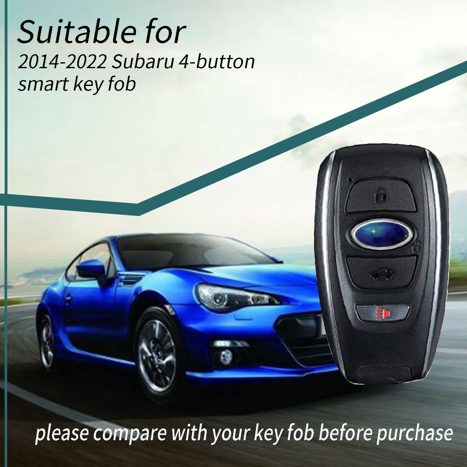 Compatible with Subaru Key Fob Cover with Diamond Leather Keychain Soft TPU 360 Degree Protection Key Case for Forester CrossTrek Outback WRX Ascent BRZ Impreza Legacy Smart Key Red