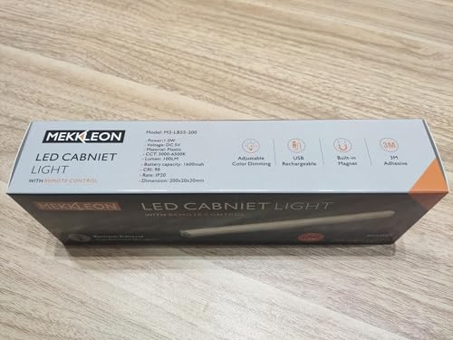 MEKKLEON Under Cabinet Lights Remote Control,2 Pack Magnetic Dimmable Closet Lights,USB Rechargeable Wireless LED Shop Light,Ceiling and Under Counter Lights for Kitchen (White, 20CM)
