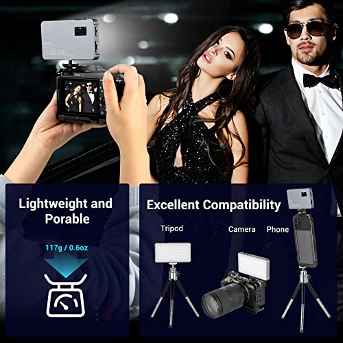 simorr P96L RGB Video Light Portable LED Camera Light Panel with Mini Tripod/Cold Shoe Adapter, Photography Lighting for Vlogging/Videography/Live Streaming 2500K-8000K -3861