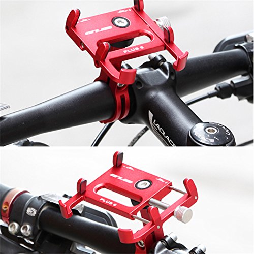 Gub Bicycle & Motorcycle Phone Mount - Aluminum Bike Phone Holder with 360°Rotation Adjustable Handlebar Phone Holder Compatible with iPhone XS XR 8 Plus,Compatible with Samsung S9/S8 (PLUS6 BLACK)