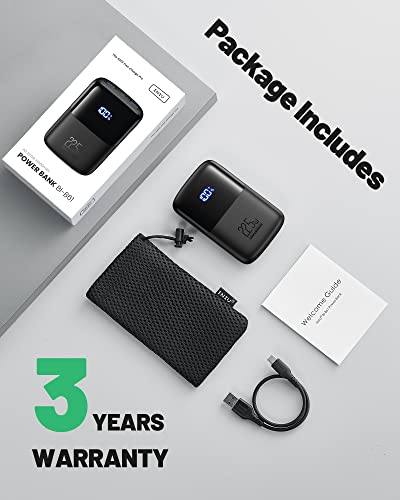 INIU Portable Charger, Small 10000mAh Power Bank USB C In/Output 22.5W Fast Charging, 3-Output Mini Battery Pack Charger with Phone Holder for iPhone 14 13 12 11 Pro Samsung S23 A53 Google iPad Tablet