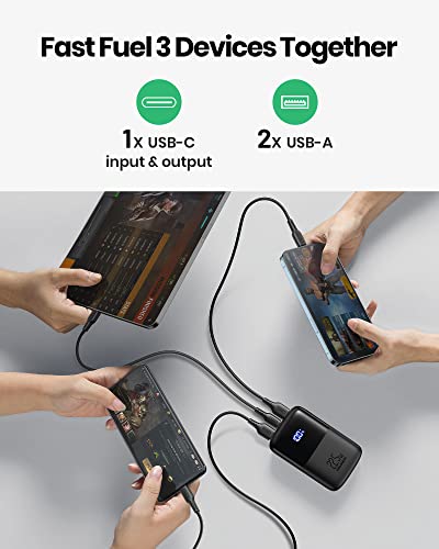 INIU Portable Charger, Small 10000mAh Power Bank USB C In/Output 22.5W Fast Charging, 3-Output Mini Battery Pack Charger with Phone Holder for iPhone 14 13 12 11 Pro Samsung S23 A53 Google iPad Tablet