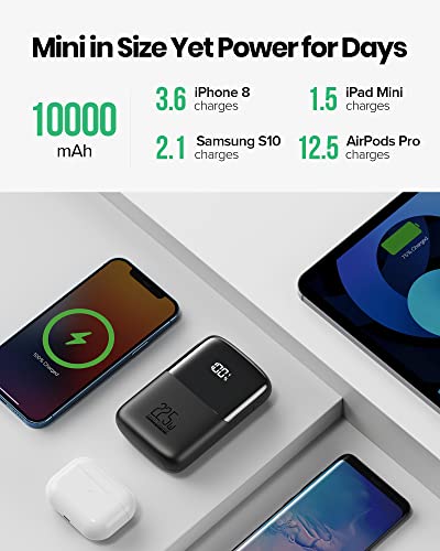 INIU Portable Charger, Small 10000mAh Power Bank USB C In/Output 22.5W Fast Charging, 3-Output Mini Battery Pack Charger with Phone Holder for iPhone 14 13 12 11 Pro Samsung S23 A53 Google iPad Tablet