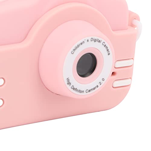 Kids Cartoon Camera Toy, Multifunctional 2 Inch Screen High Definition Rechargeable 2MP Cute Kids Photo Video Camera for Gifts(Single Shot Pink)
