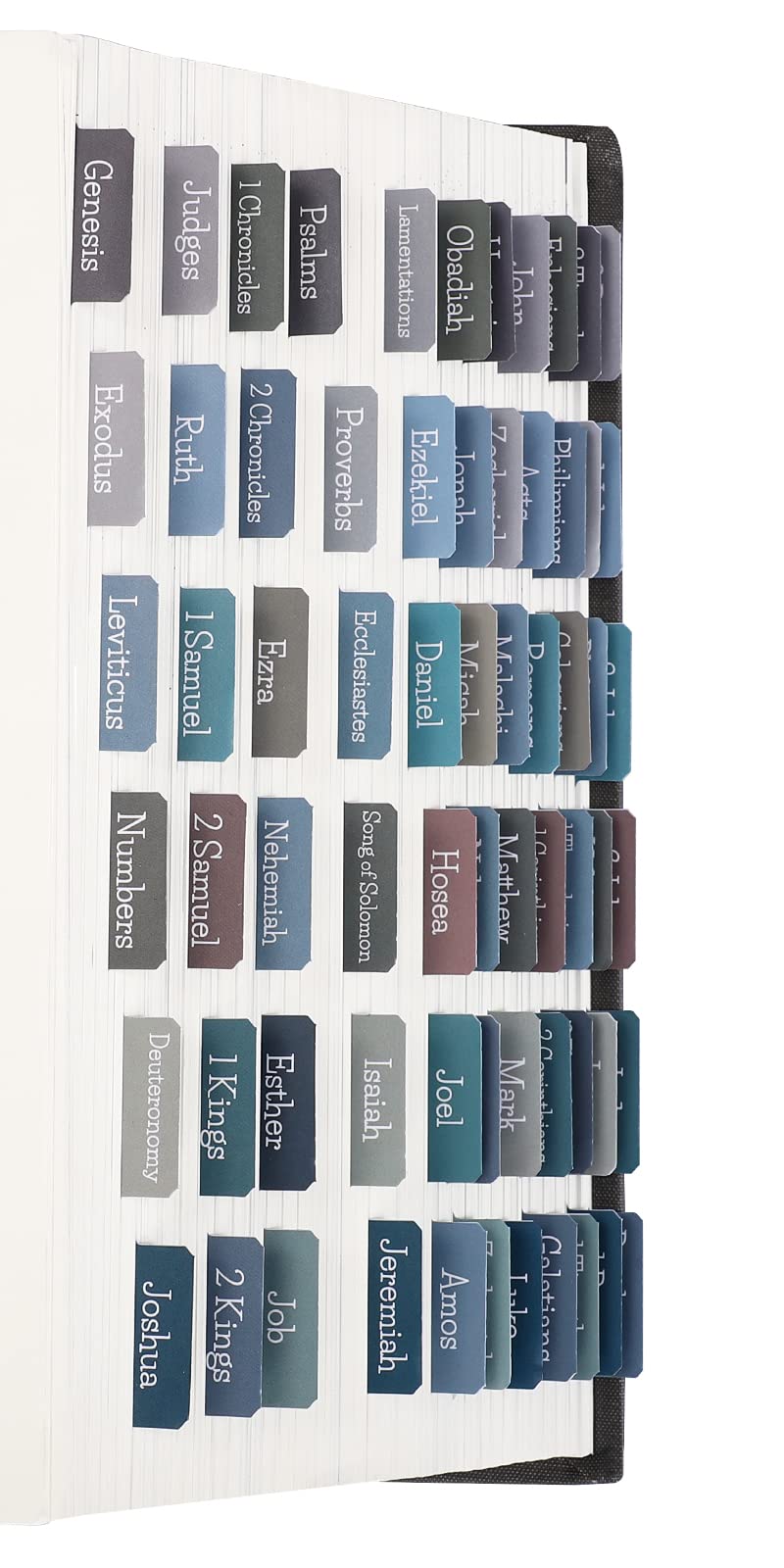 Earthy Blue Bible Tabs for Women and Men, Large Print Laminated Bible Tabs, Easy to Read, Easy to Apply, Bible Journaling Tabs