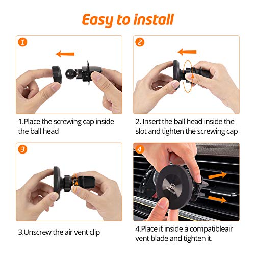 WixGear Magnetic Phone Car Mount, Universal Air Vent Magnetic Phone Car Mount Phone Holder, Compatible with iPhone 12 and with All Cell Phones, iPhone 12 Car Mount