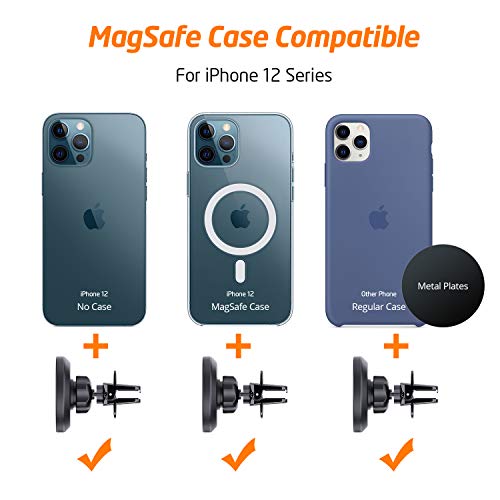WixGear Magnetic Phone Car Mount, Universal Air Vent Magnetic Phone Car Mount Phone Holder, Compatible with iPhone 12 and with All Cell Phones, iPhone 12 Car Mount