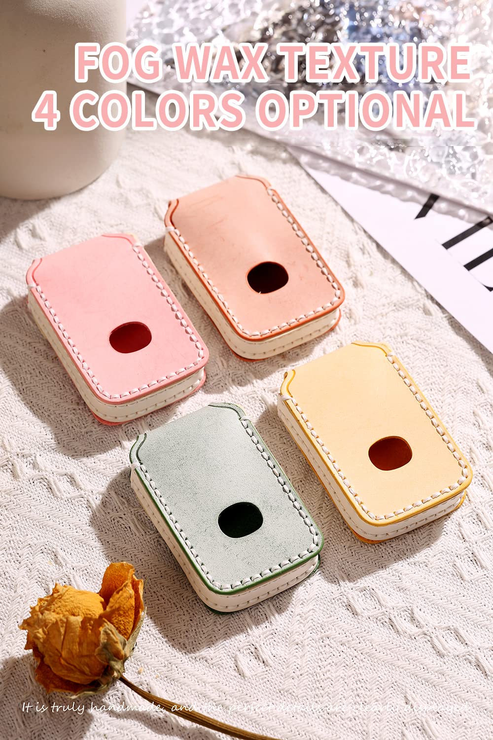 HIBEYO Leather Key Fob Cover 3 Buttons for Mazda 3 Alexa CX-30 CX-3 CX-5 CX-7 CX-9 CX-4 2020 2021 2022 Smart Remote Auto Key with Key Chains Accessories-Green