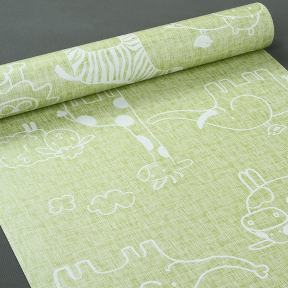 Yifely 10 Meter(32.8 feet) White Horse Removable Vinyl Wallpaper Home Bedroom Living Room Decor,Green