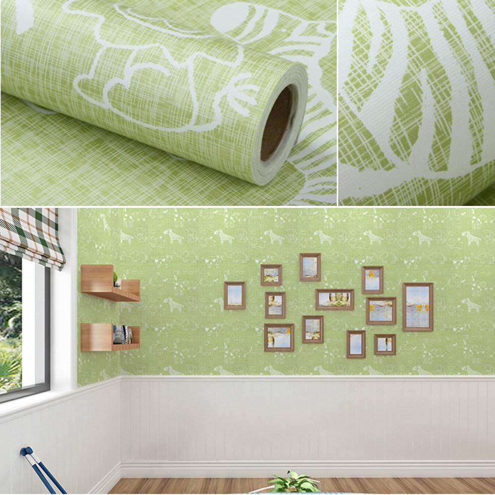Yifely 10 Meter(32.8 feet) White Horse Removable Vinyl Wallpaper Home Bedroom Living Room Decor,Green