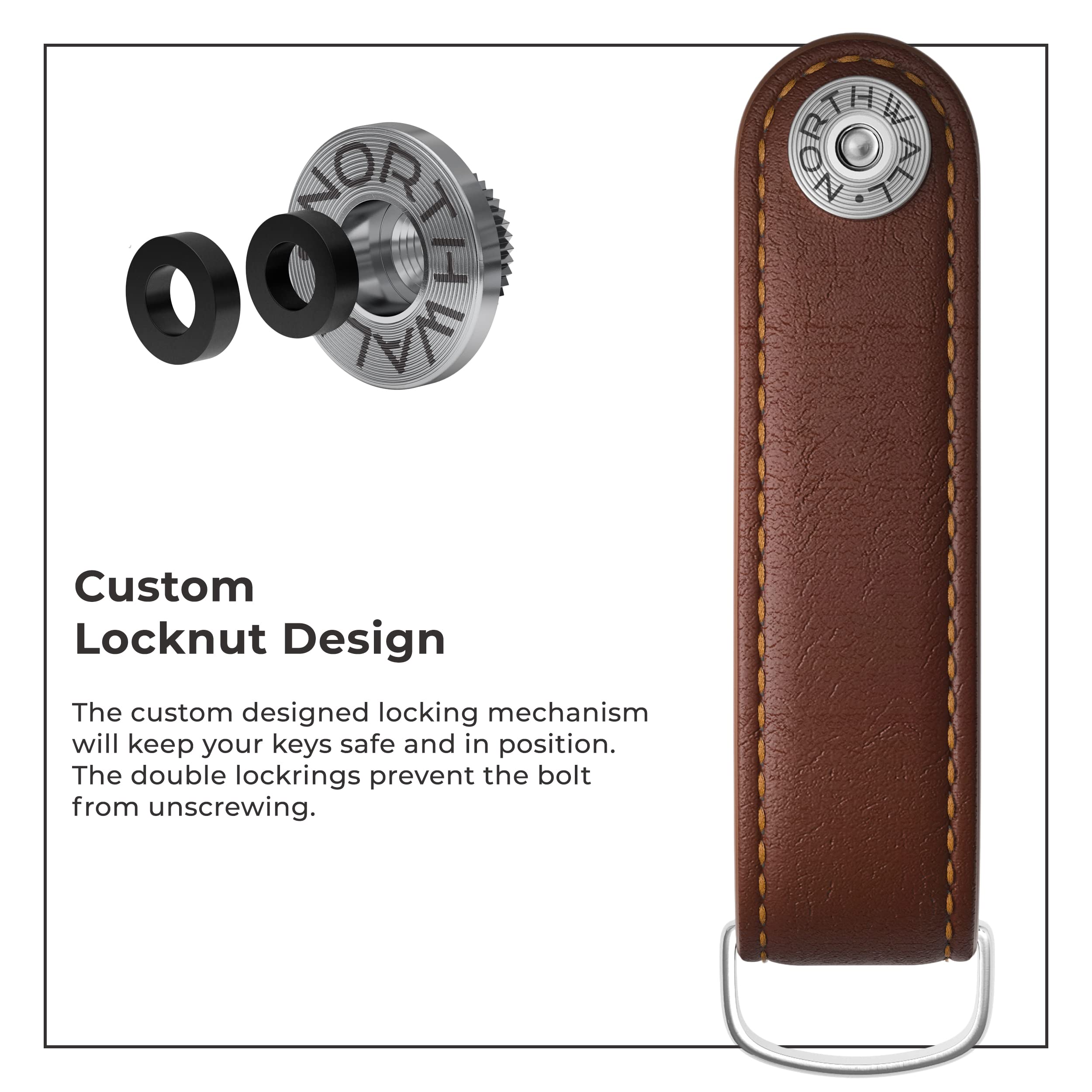 Northwall Keychain Holder, Key Holder Pocket Secure Key Ring, Keychain Accessories for Men, Key Chain Organizer ThorKey Brown