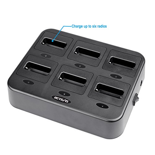 Retevis RT22 Six-Way Charger Multi Unit ChargerĀ Compatible with Retevis RT22 RT22S RB19 RB19P Walkie Talkie (1 Pack)