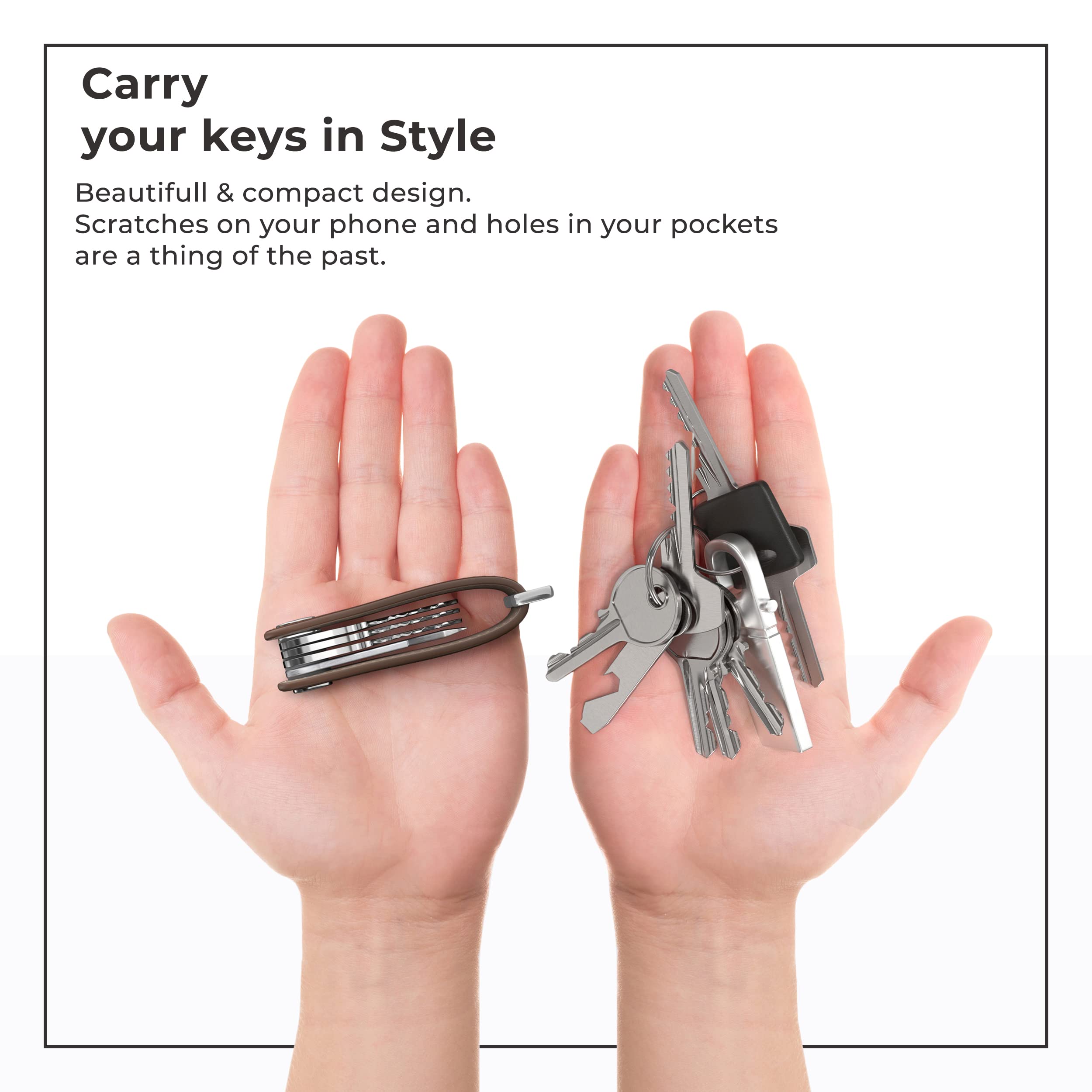 Northwall Keychain Holder, Key Holder Pocket Secure Key Ring, Keychain Accessories for Men, Key Chain Organizer ThorKey Brown