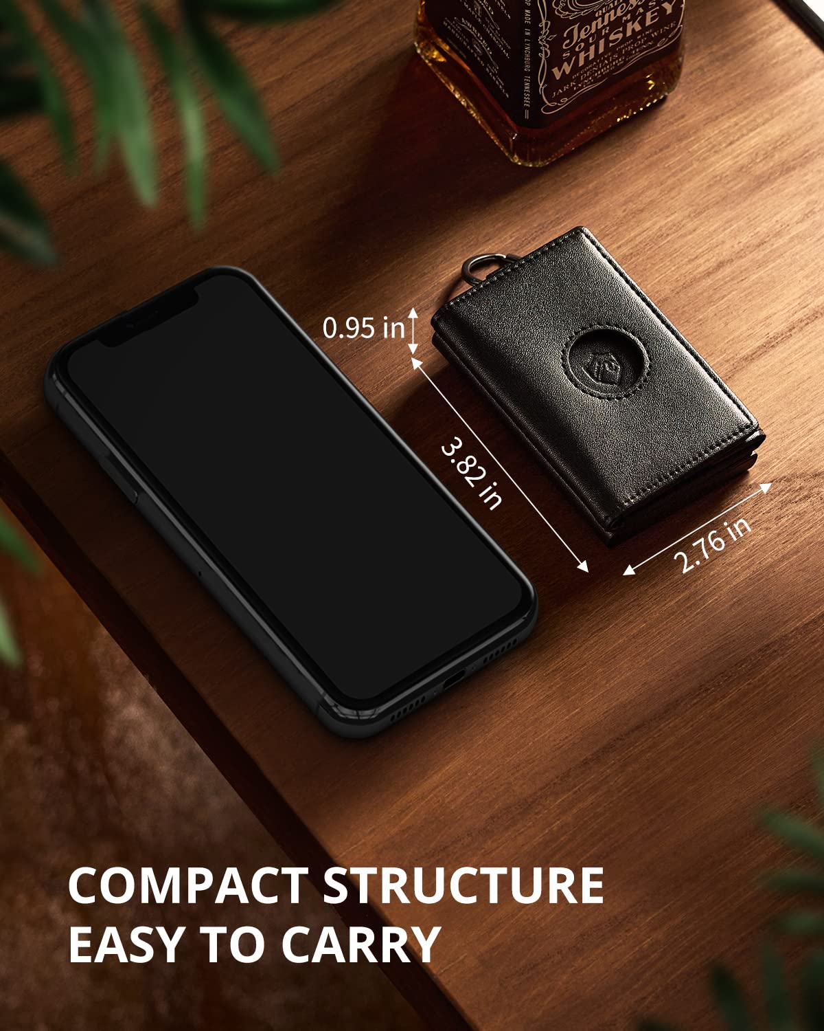 YESIIW Airtag Wallet For Men - Multifunctional Wallet Leather Card Holder With Keychain, Protection Up To 10 Cards Card Case