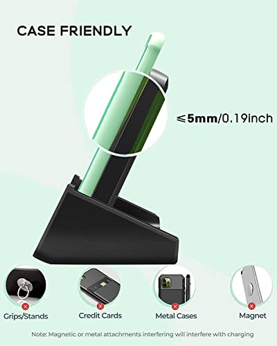 Wireless Charger YUWISS Wireless Charging Stand Cordless Charger 10/7.5/5W Compatible with iPhone 14 13 12/12 /11Pro Max/XR/XS Max/XS/X/8/8Plus Galaxy S22/S21/S9/S9+/S8/S8+ Note