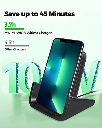Wireless Charger YUWISS Wireless Charging Stand Cordless Charger 10/7.5/5W Compatible with iPhone 14 13 12/12 /11Pro Max/XR/XS Max/XS/X/8/8Plus Galaxy S22/S21/S9/S9+/S8/S8+ Note