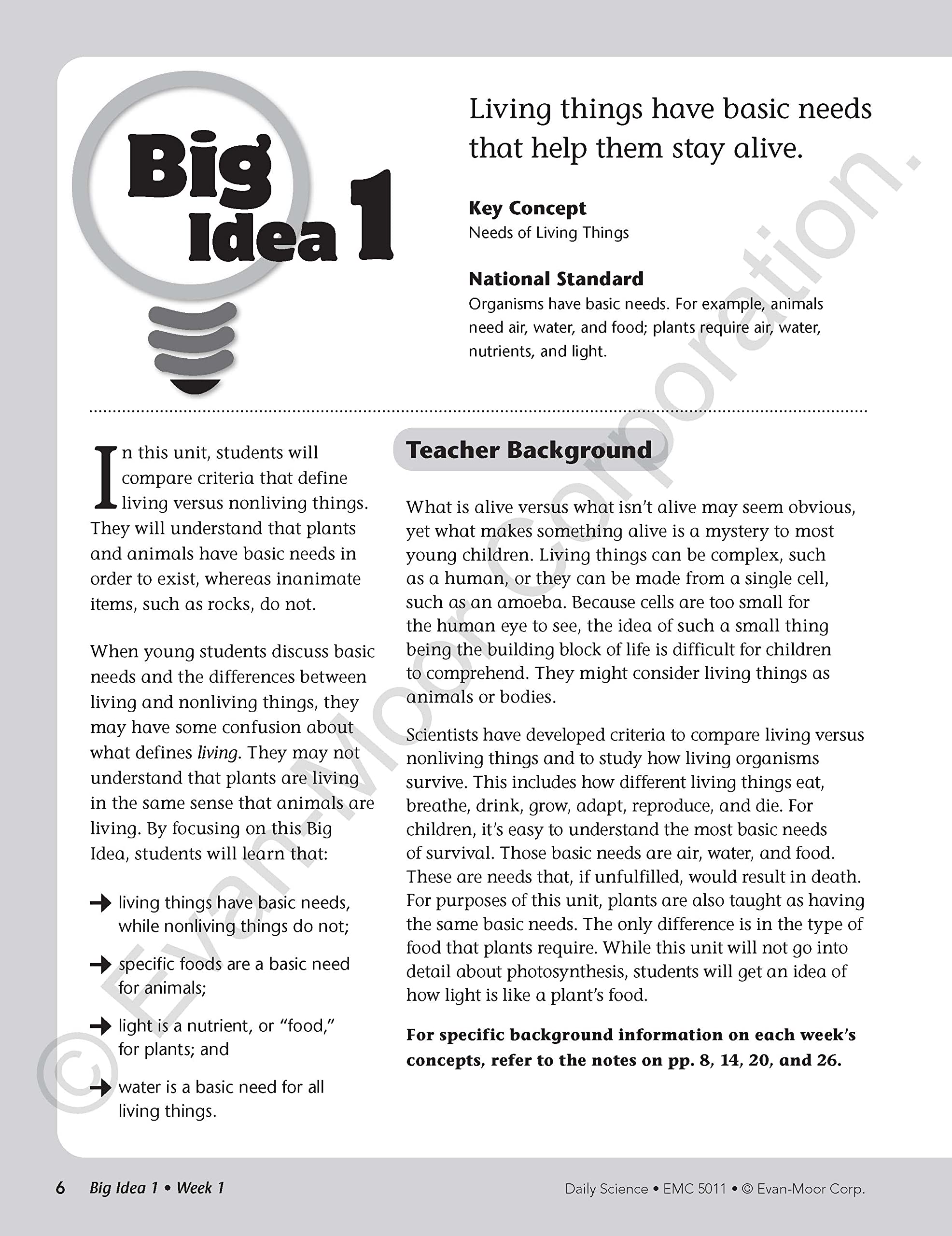 Evan-Moor Daily Science, Grade 1 Homeschooling & Classroom Resource Workbook, Printable Worksheets, Teaching Edition, Earth, Life, and Physical Science, Vocabulary, Test Prep, Hands-On Projects