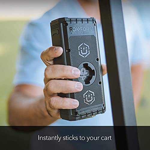 Rokform G-ROK β Portable Golf Speaker, Magnetic Wireless Speaker, IPX7 Waterproof, Shockproof & Dustproof, Loud & Clear Sound, 24 Hour Battery, Rugged Outdoor Golf Cart Speaker (Black)