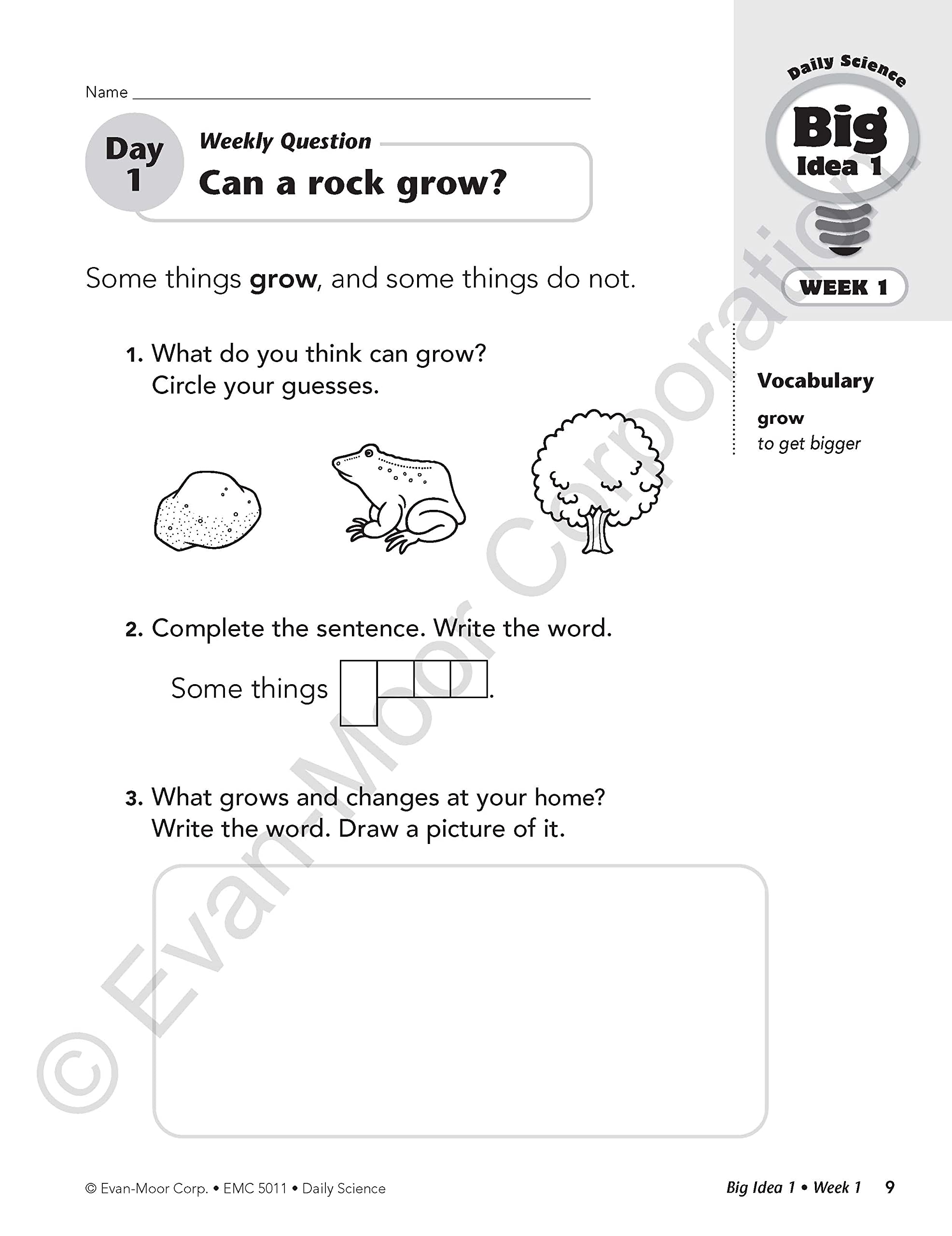 Evan-Moor Daily Science, Grade 1 Homeschooling & Classroom Resource Workbook, Printable Worksheets, Teaching Edition, Earth, Life, and Physical Science, Vocabulary, Test Prep, Hands-On Projects