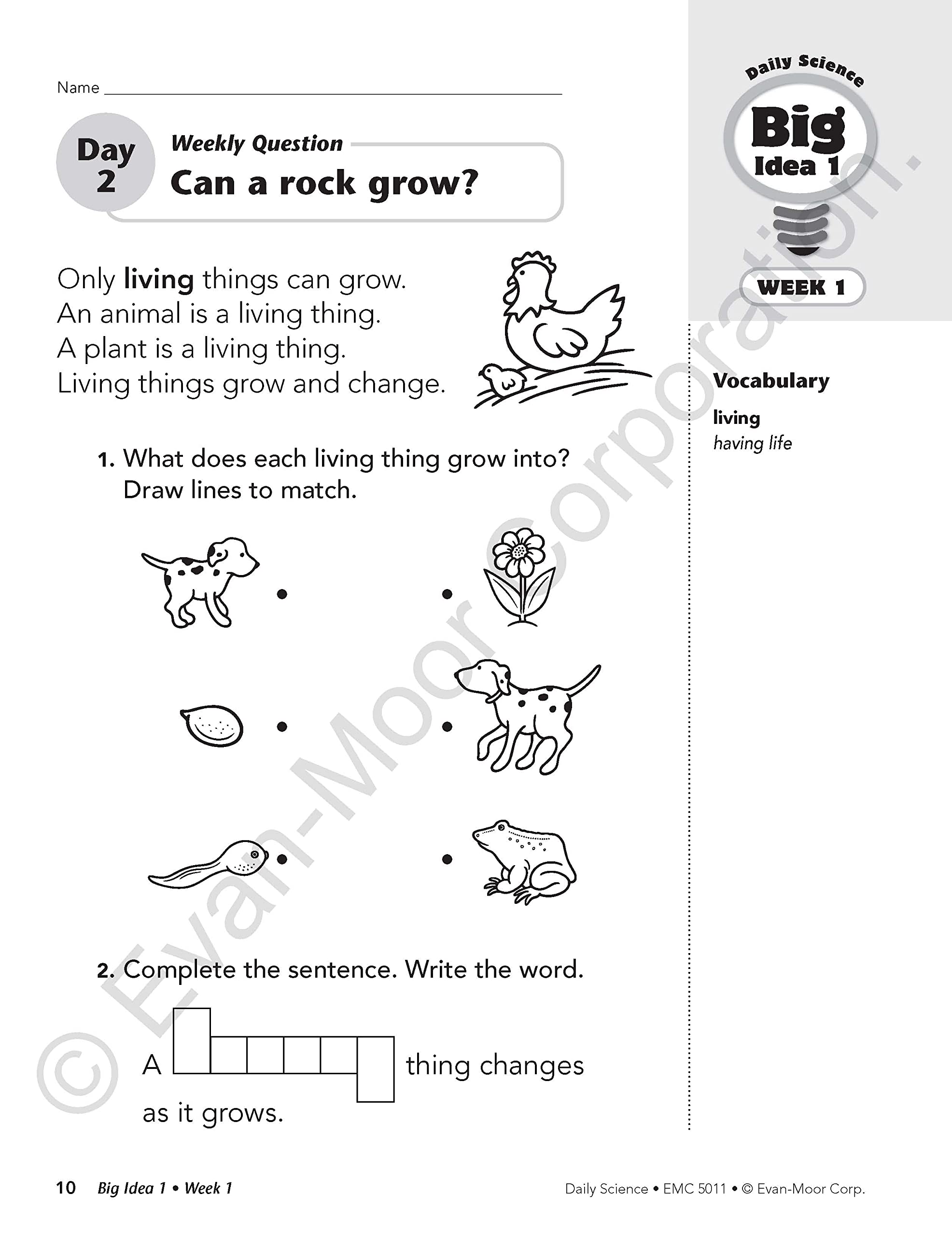 Evan-Moor Daily Science, Grade 1 Homeschooling & Classroom Resource Workbook, Printable Worksheets, Teaching Edition, Earth, Life, and Physical Science, Vocabulary, Test Prep, Hands-On Projects