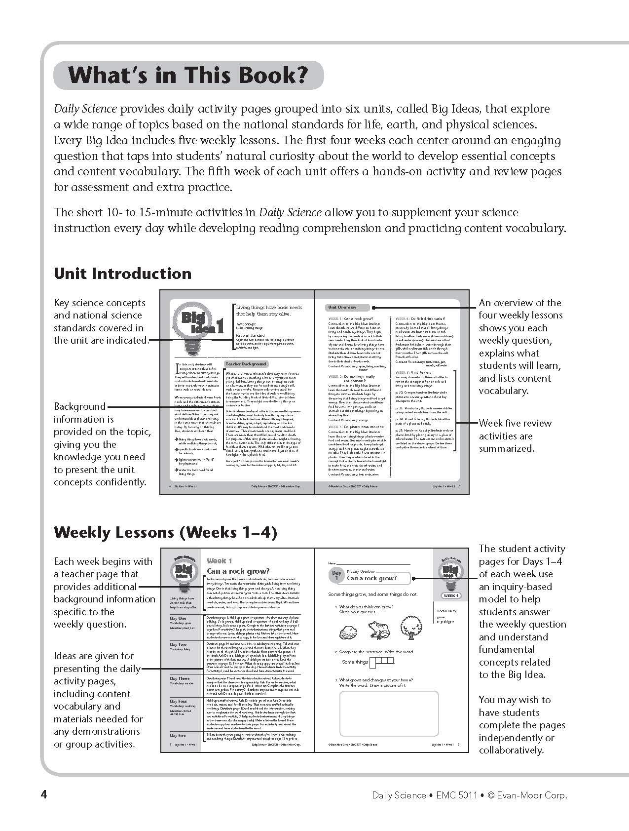 Evan-Moor Daily Science, Grade 1 Homeschooling & Classroom Resource Workbook, Printable Worksheets, Teaching Edition, Earth, Life, and Physical Science, Vocabulary, Test Prep, Hands-On Projects
