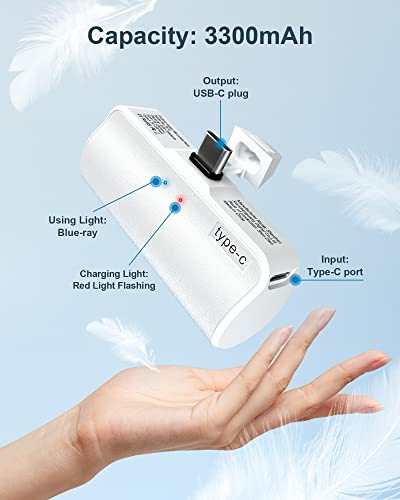PINBOL Power Bank Battery Pack for Oculus Quest and Quest 2, Portable and Fast Charging Extended Battery, Lightweight Battery Pack for Extra Play Time, 3300mAh