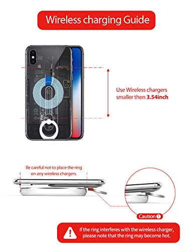 iRing Slide, Made in Korea, Wireless Charging Compatible. Simply Slide The Ring Down to Charge. Includes Hook Mount for Car Cradle or Wall. AAUXX Original Ring Grip Finger Holder Stand (Black)