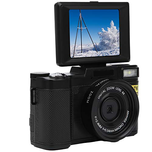 WiFi Digital Camera, Vlogging Camera 2.7K 48Mp Hd Digital Camera, 3Inch Rechargeable Small Digital Camera, 180° Rotation Cameras for Beginners